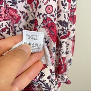 rhode skin | Tops | Rhode Asian Printed Balloon Sleeves Tie Neck ...